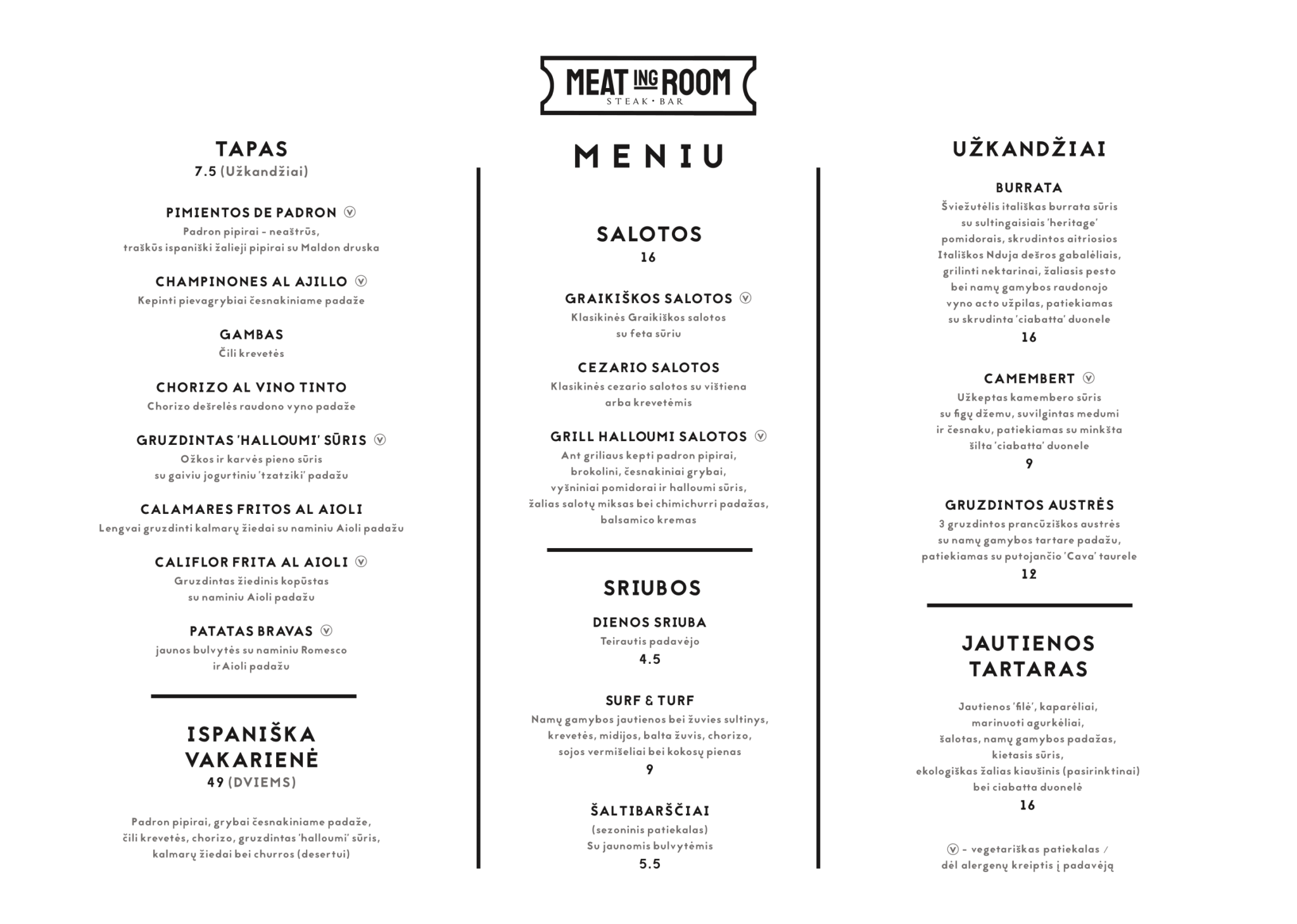 Meniu – Meatingroom